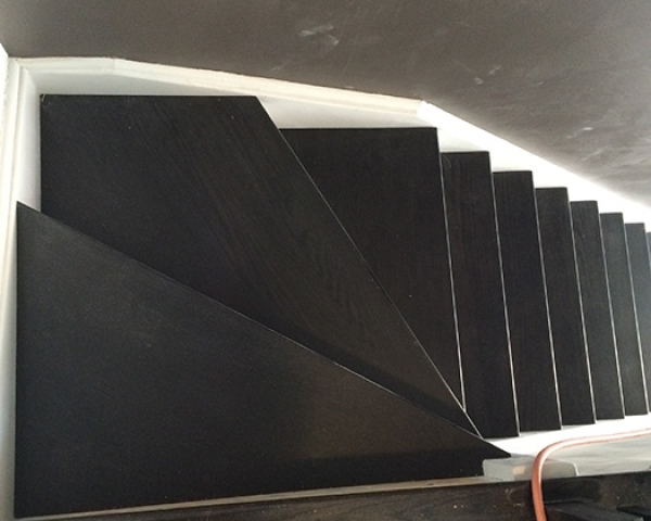 Winder stairs-capping-re-veneering stringer-natural finish